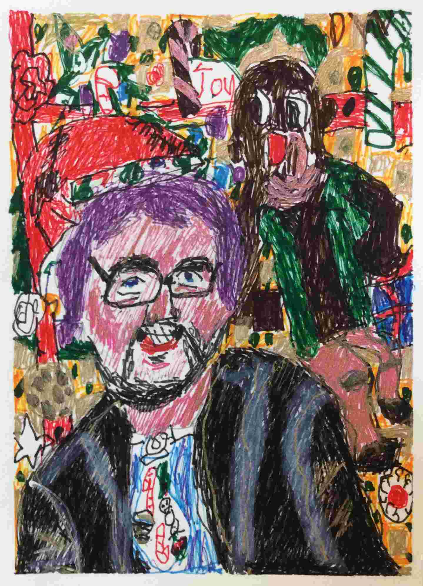 DavidWhiting_SelfPortraitChristmas_MarkerOnPaper – ArtWorks